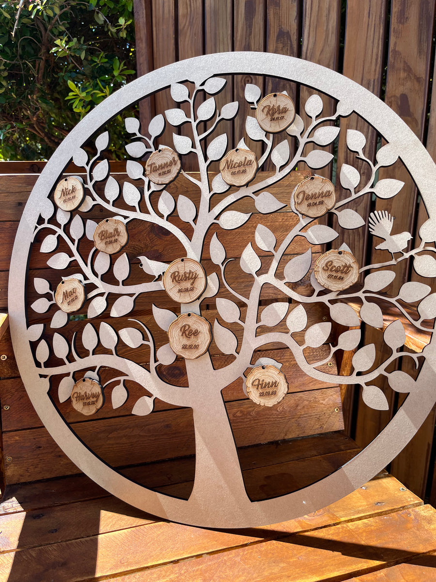 Tree of Life, Personalised - Wooden wall art, made in Tauranga.– TroubleMaker.co.nz